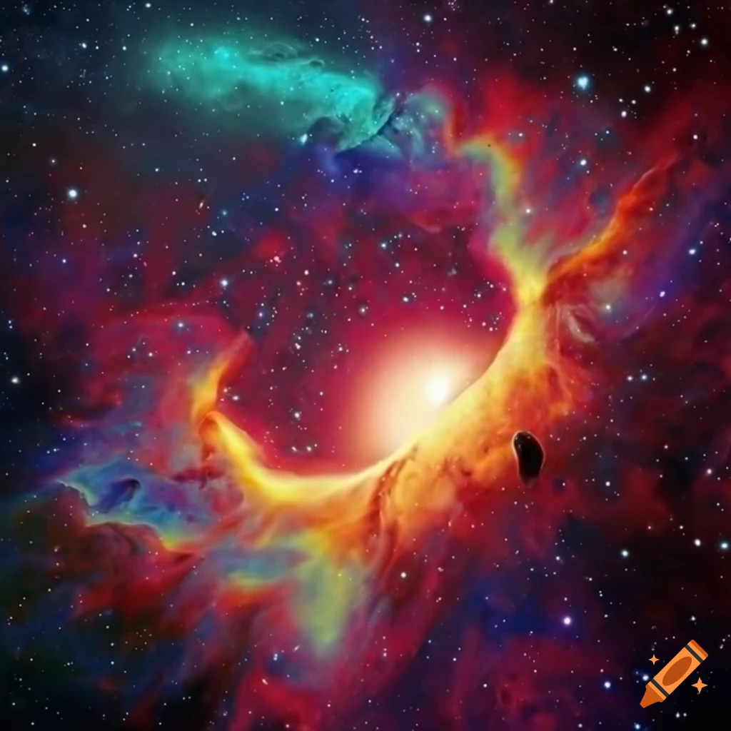 Digital artwork of a supernova explosion and birth of a nebula on Craiyon