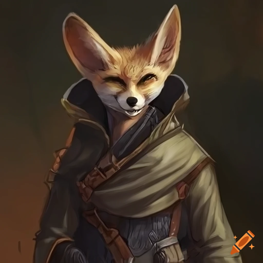 Vulpin thief in black cloak on Craiyon