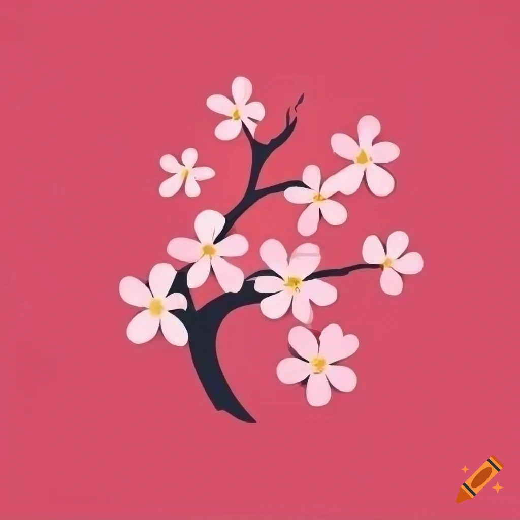Simple vector logo of cherry blossoms on Craiyon