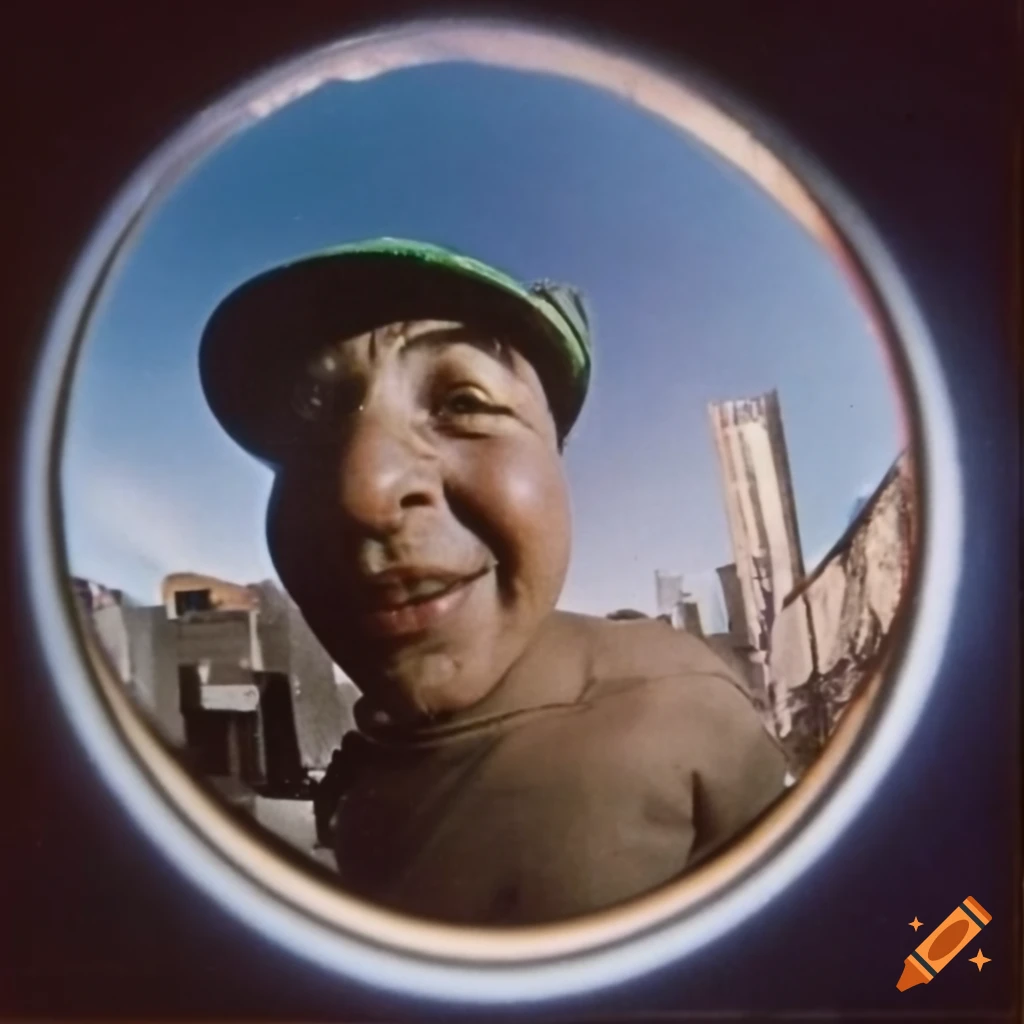 Realistic color photo with a fisheye effect on Craiyon