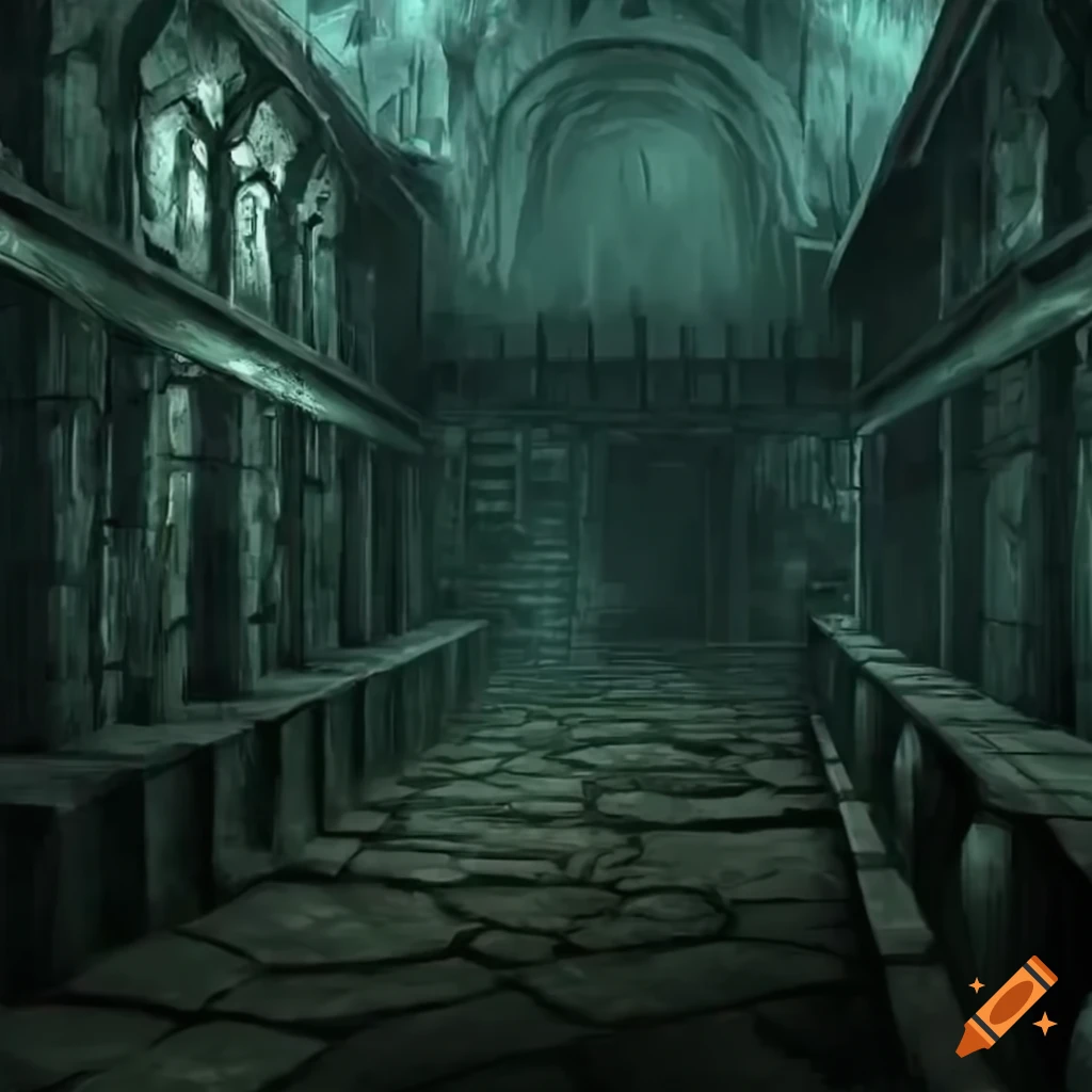 Impressive prison in a mysterious dark realm on Craiyon