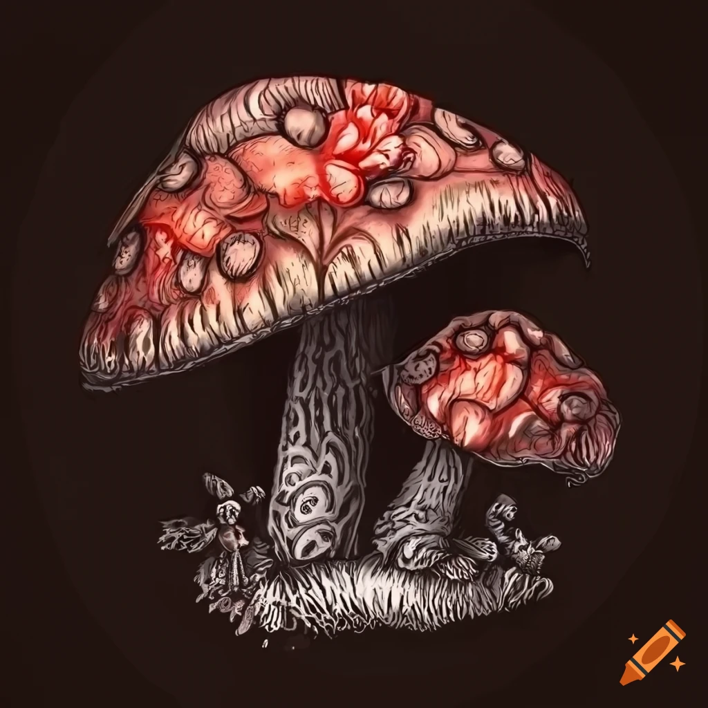 Gothic mushroom artwork in high definition