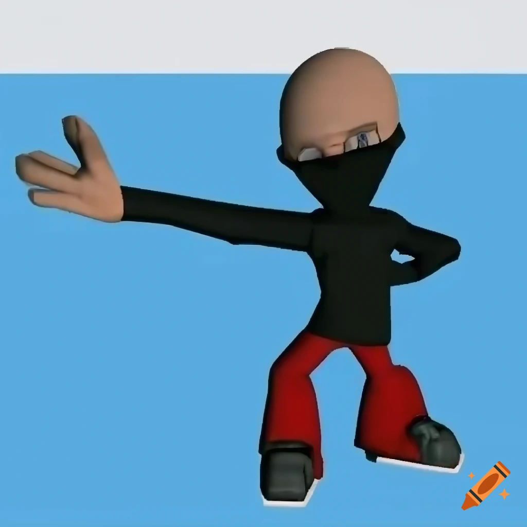 Retro video game character with balaclava on Craiyon