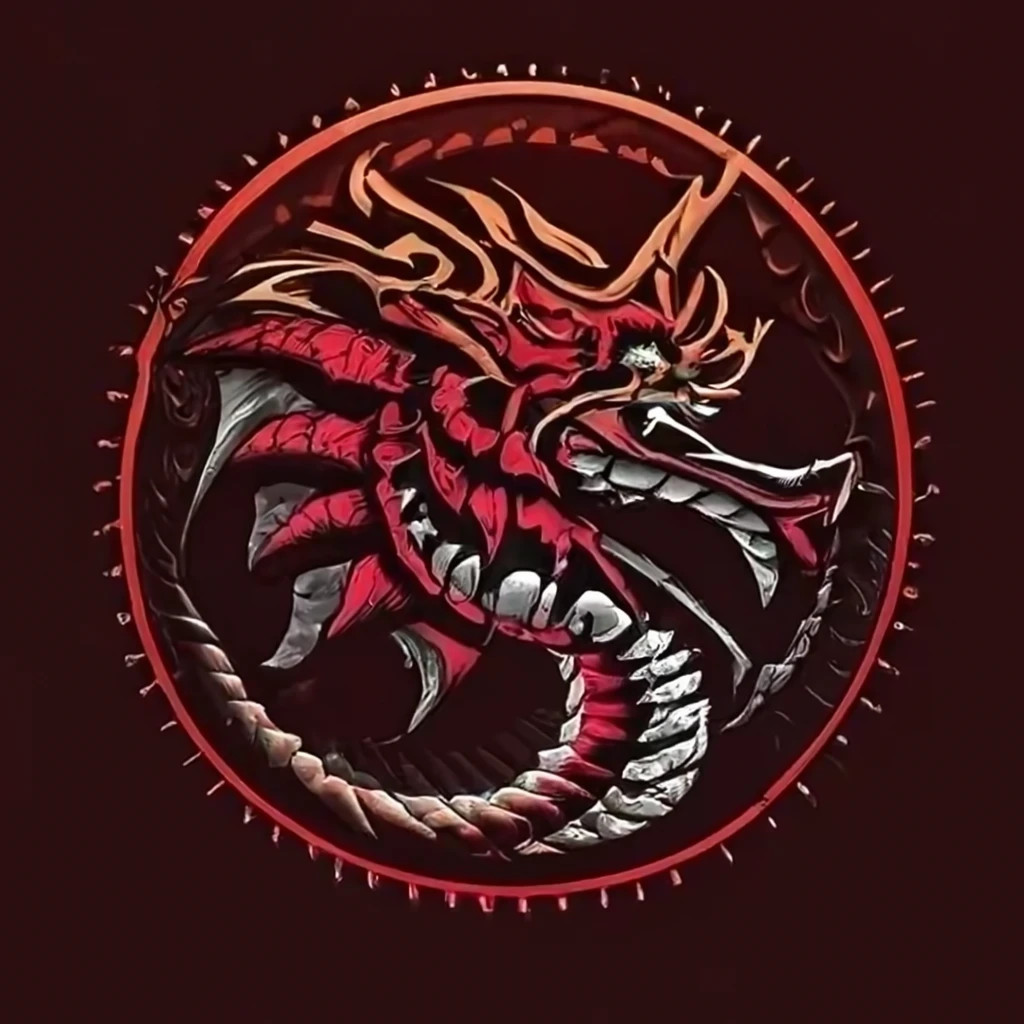 Intricately designed fierce dragon logo on Craiyon