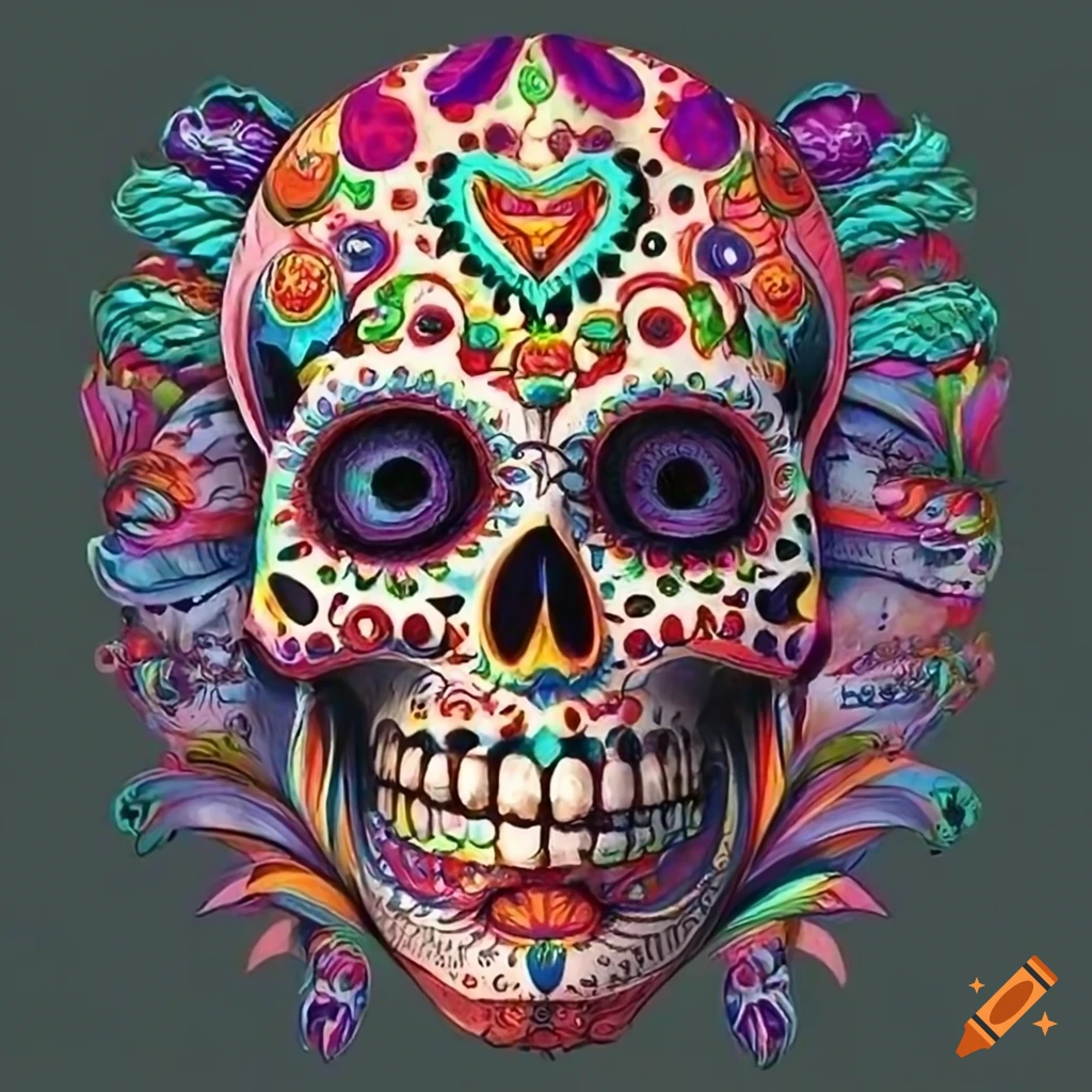 Mexican skull art on Craiyon