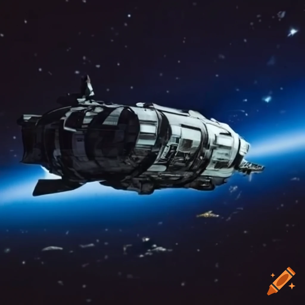 Spaceship in outer space on Craiyon