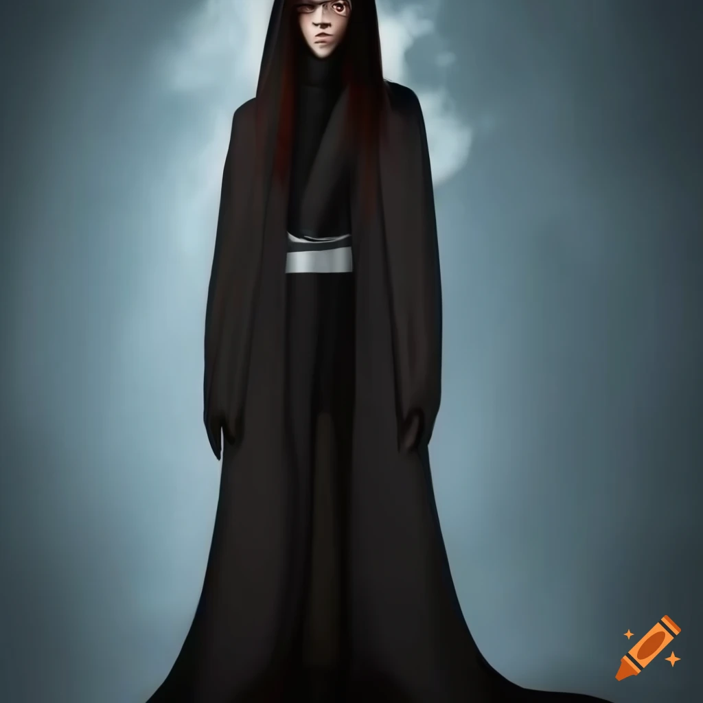 Person in gray Jedi robes with peaceful expression on Craiyon