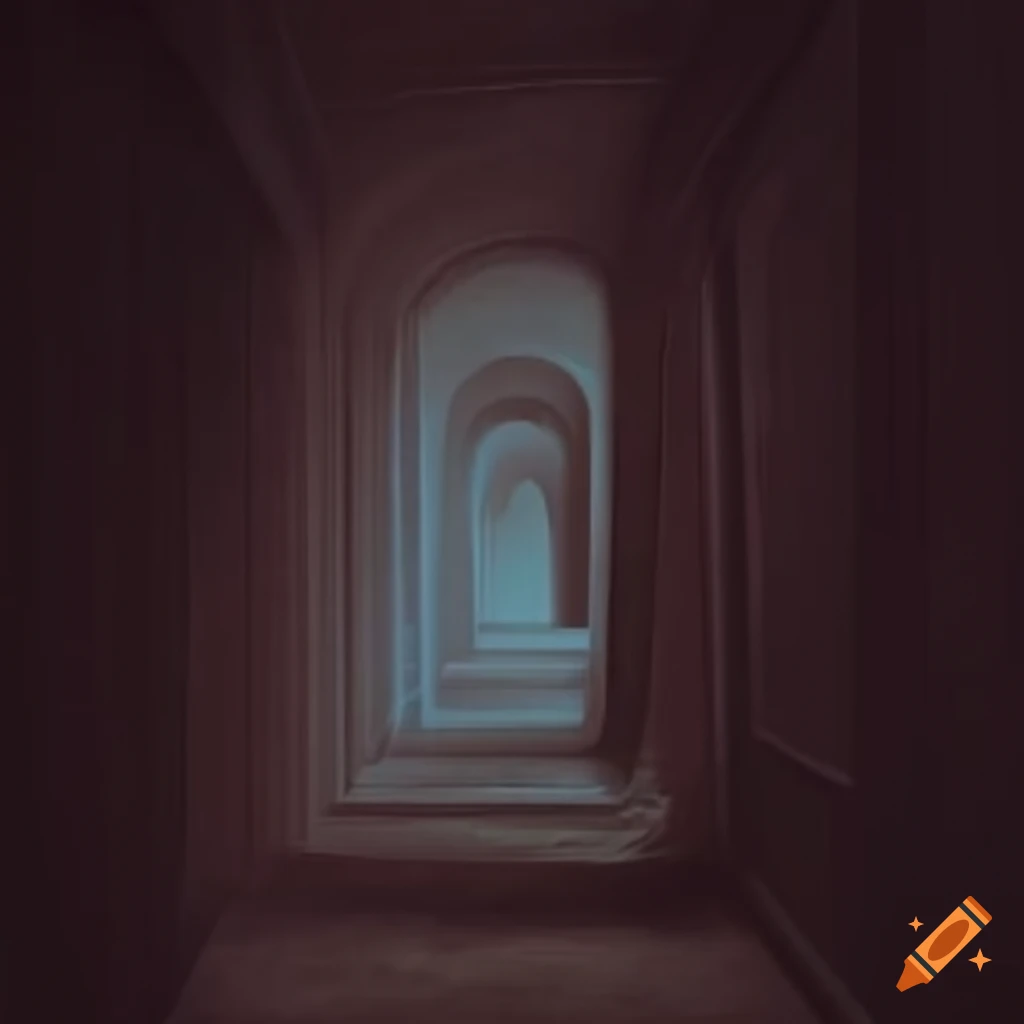 Illustration of apeirophobia and claustrophobia on Craiyon