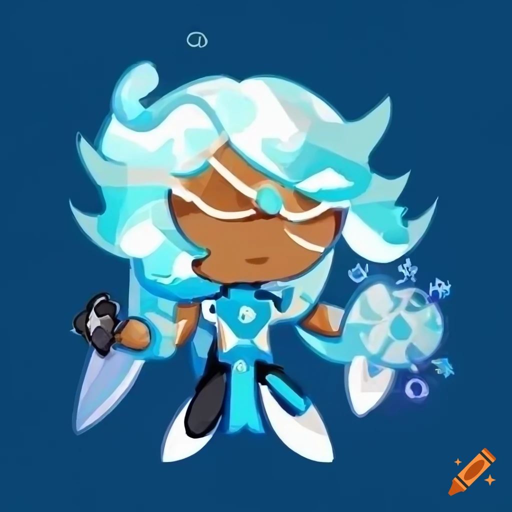 Chibi male Cookie Run character with clear wings on Craiyon