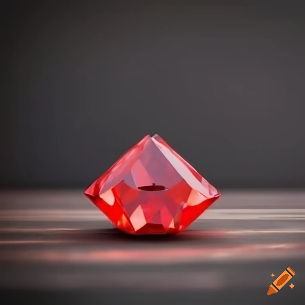 Red diamond on a wooden surface on Craiyon