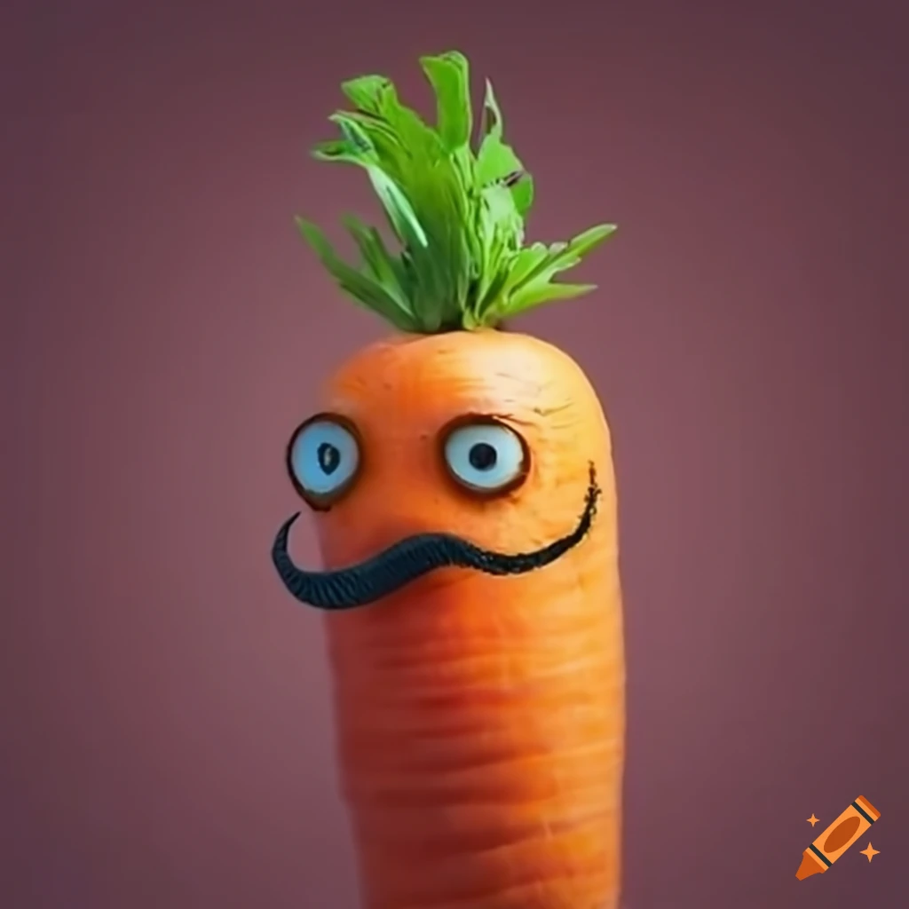 Funny carrot with a mustache on Craiyon