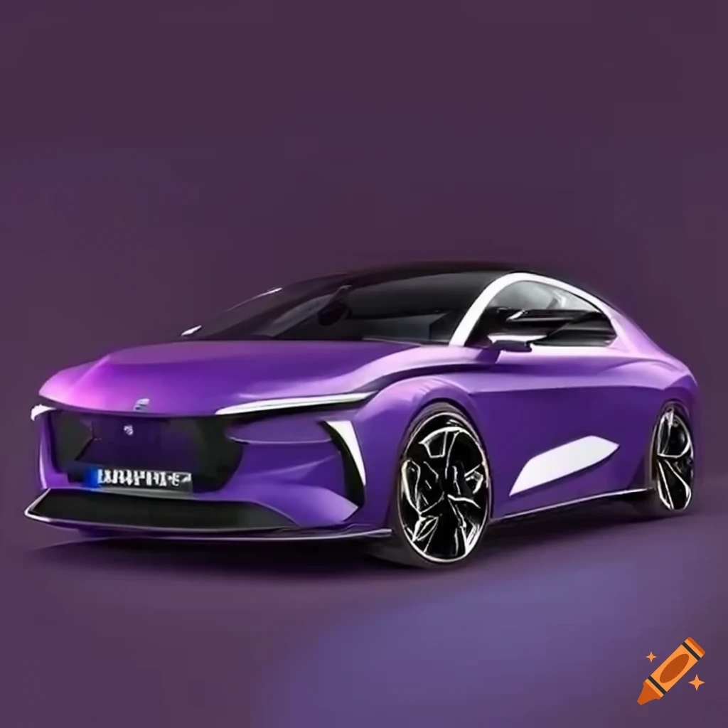 Purple electric luxury coupe car on Craiyon