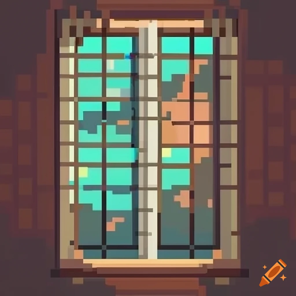 Pixel art window frame on Craiyon
