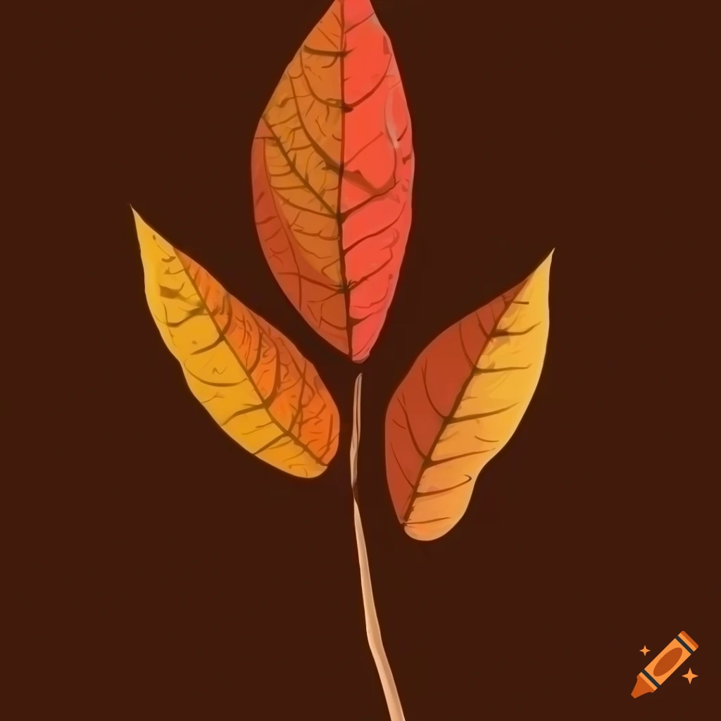 Simplistic cartoon style fall leafed branch texture on Craiyon