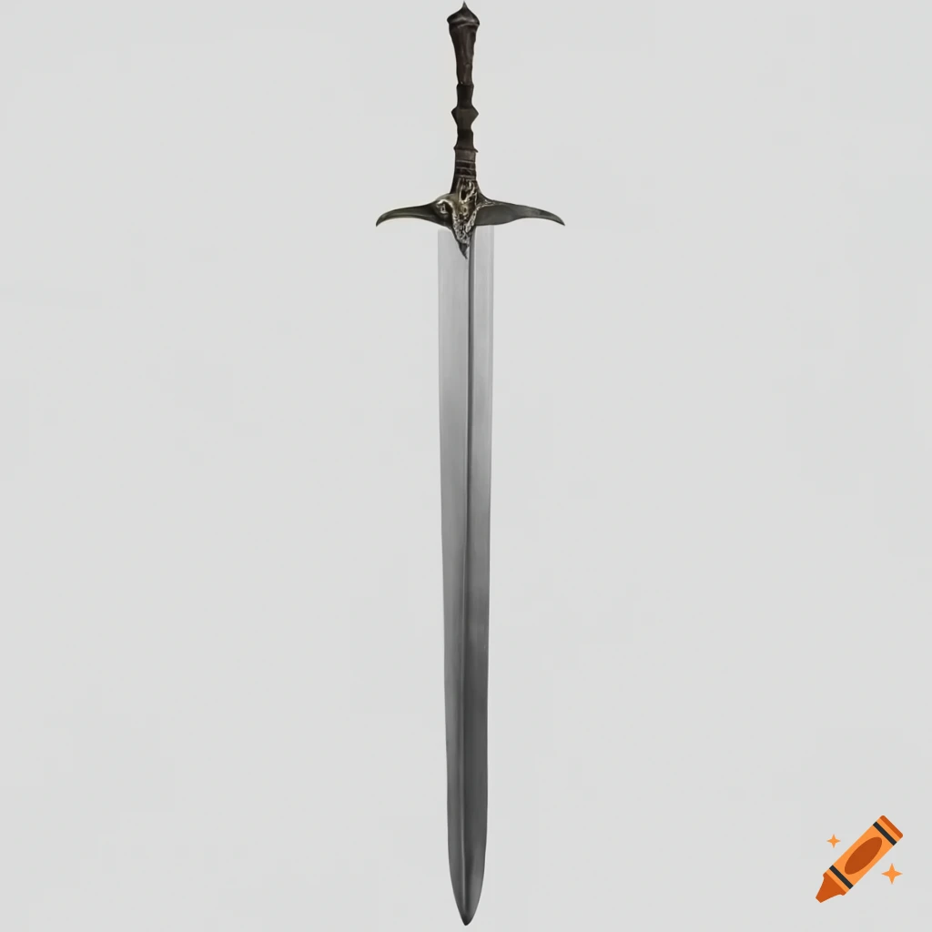 White claymore sword standing tall on Craiyon