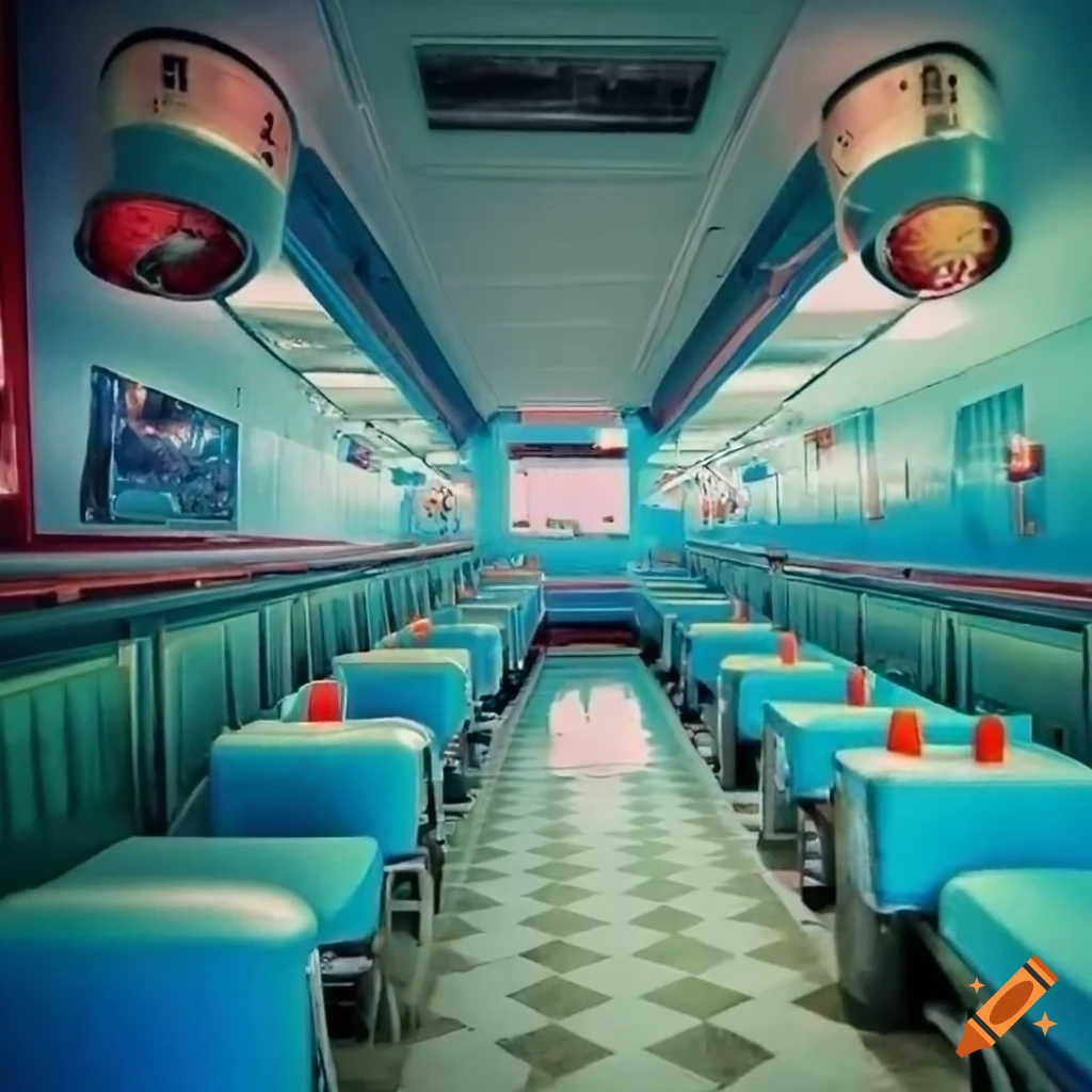 Polaroid photograph of a mysterious diner interior on Craiyon