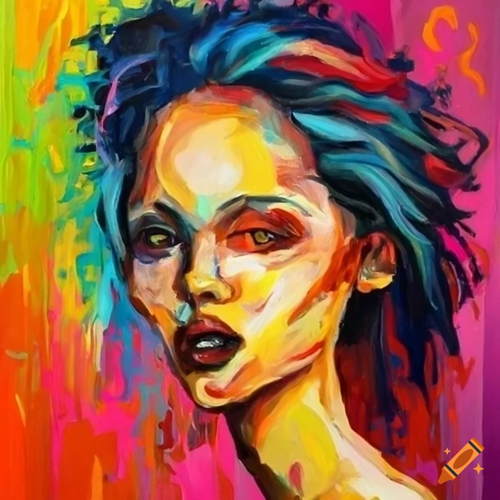 Abstract painting artwork on Craiyon