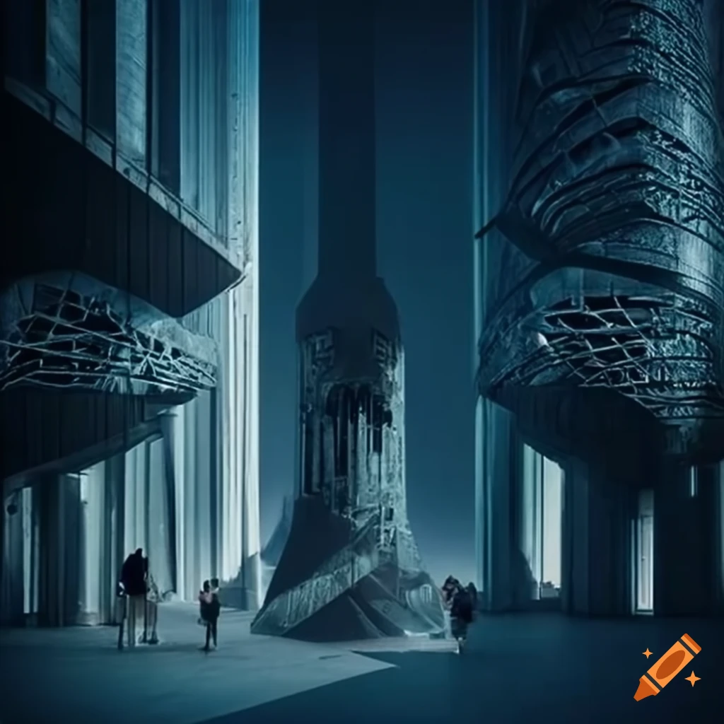Futuristic alien city with intricate architecture on Craiyon