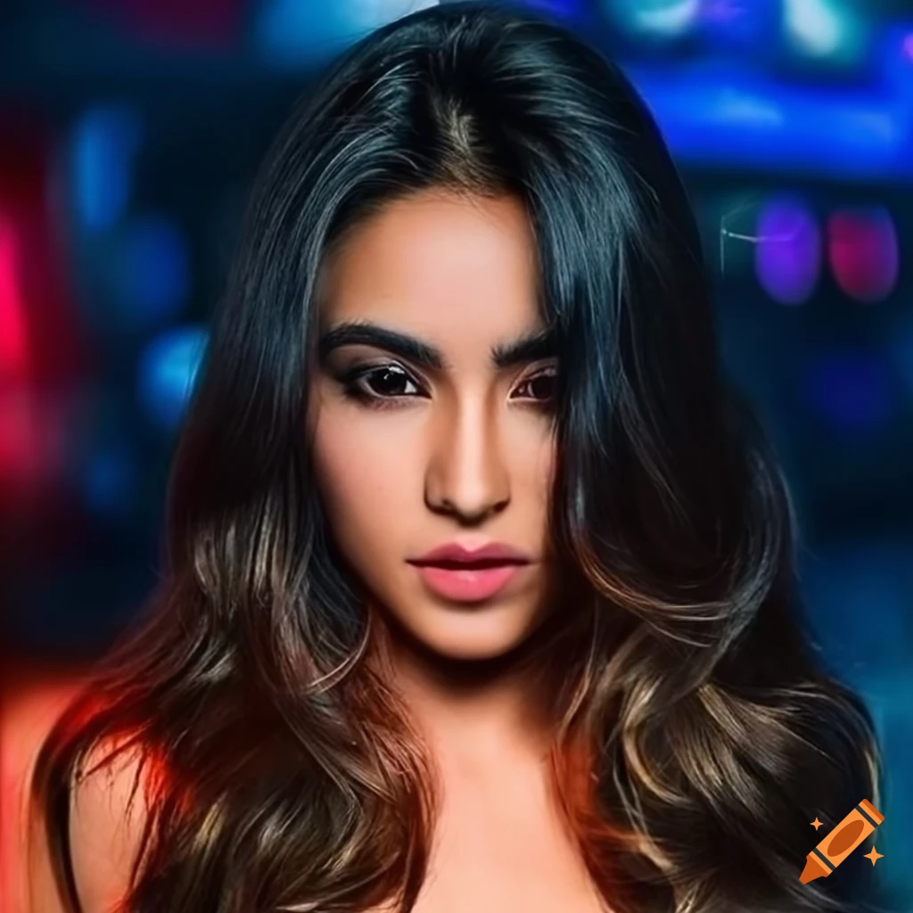 Closeup portrait of an Indian supermodel on Craiyon