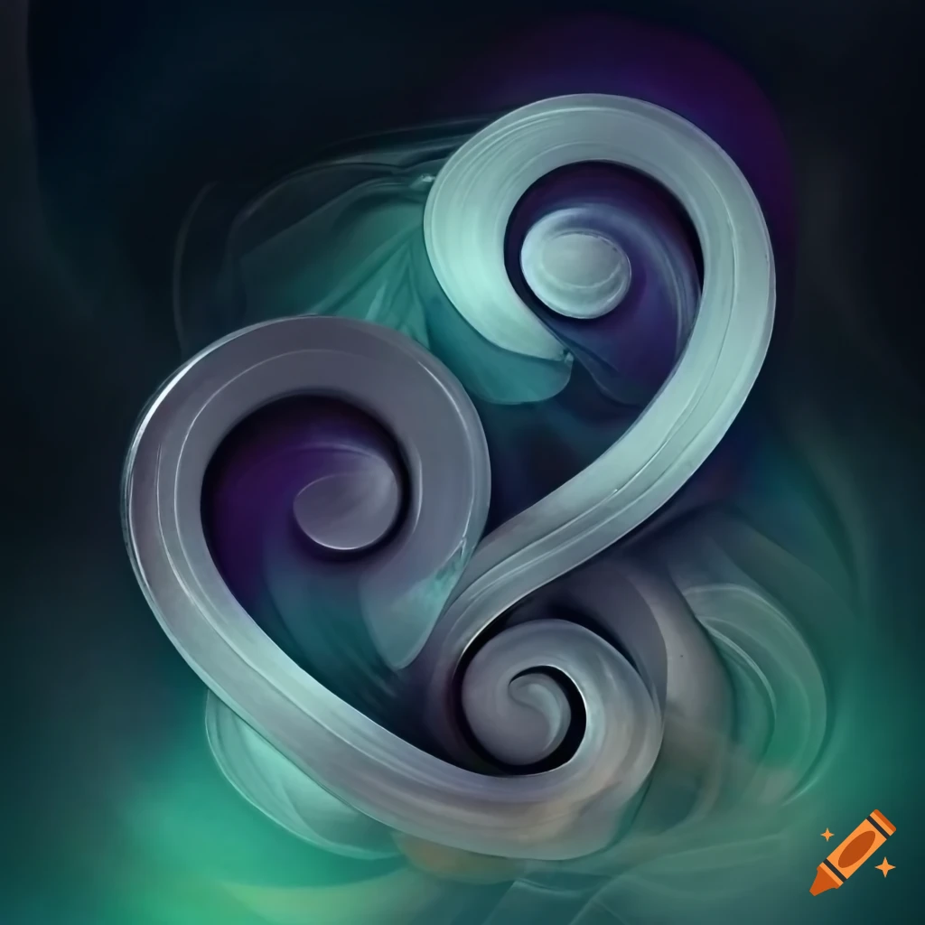 Abstract design of interlocking silver leaves on multicolored ...