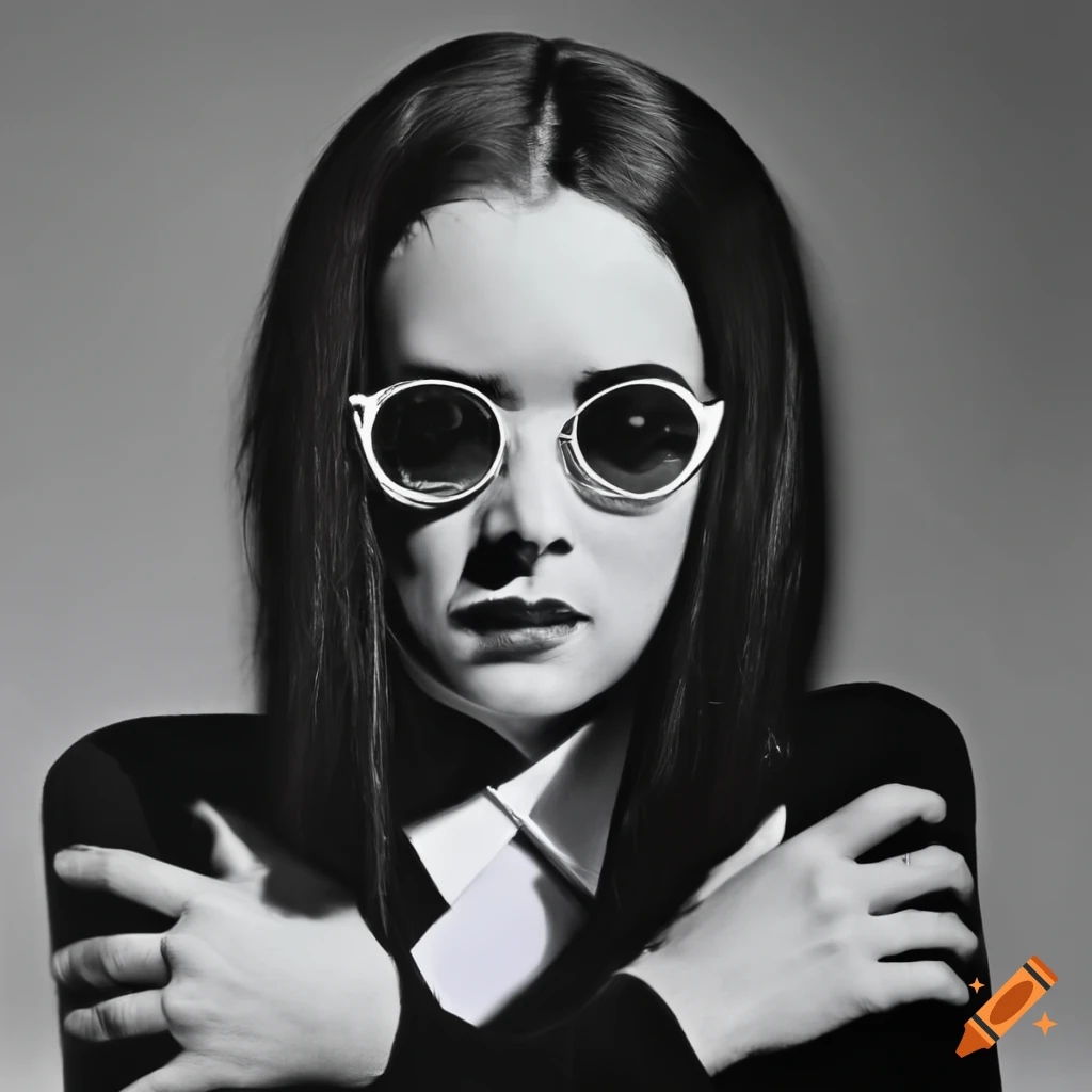 Portrait of Winona Ryder as Wednesday Addams on Craiyon