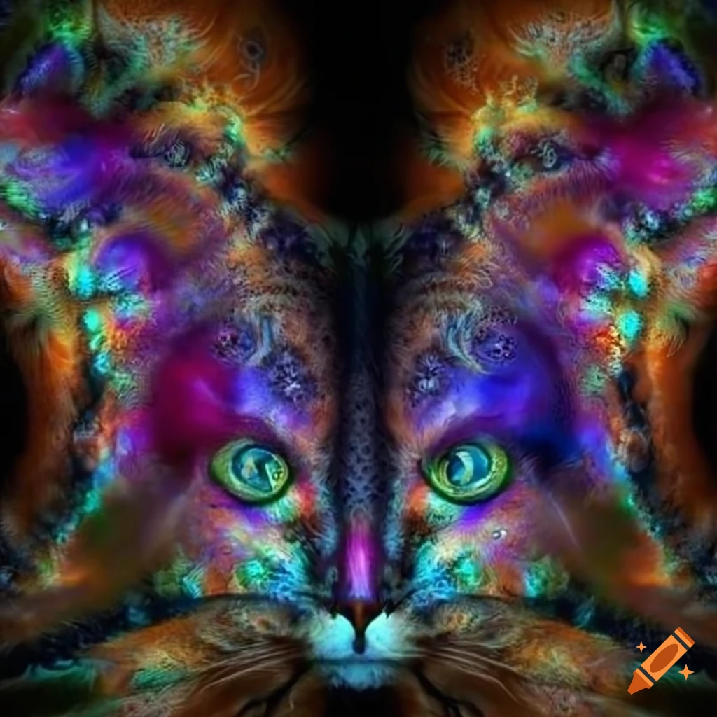 Fractal artwork of a cat on Craiyon