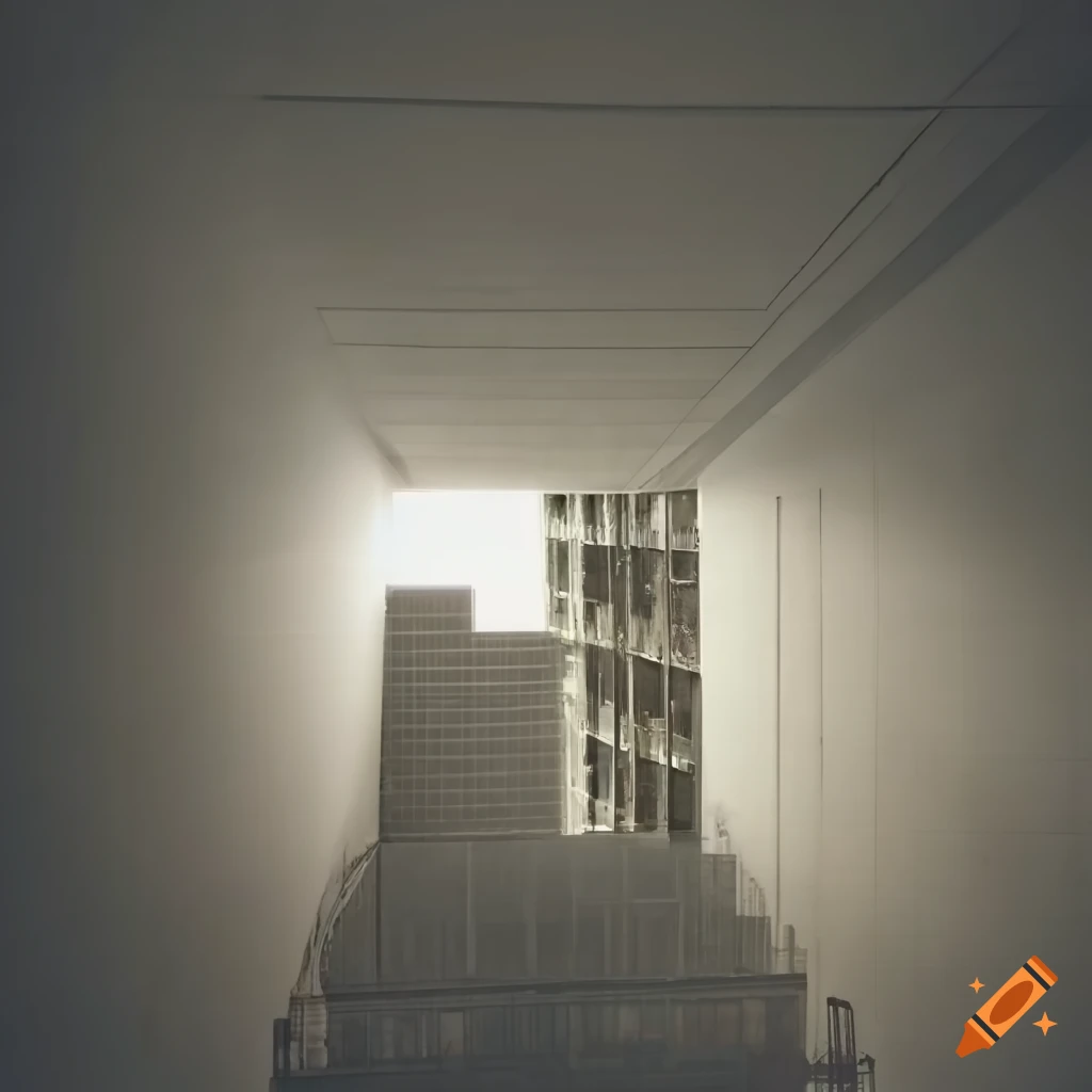 Bird's eye view of a liminal space on Craiyon