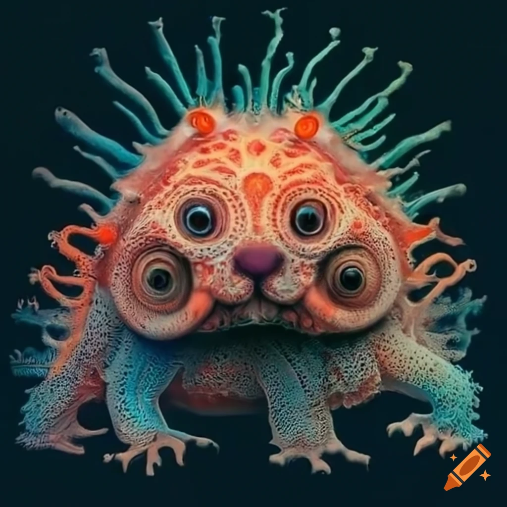 Illustration of adorable volcanic animals on Craiyon