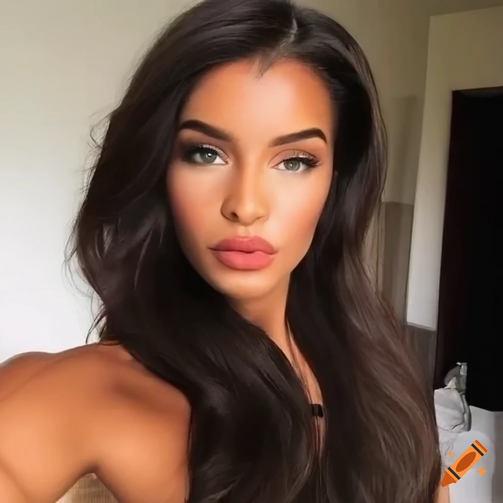 Mirror selfie of a stunning model on Craiyon