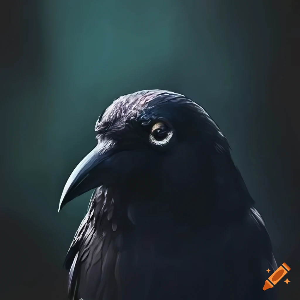 Image of a sad crow on Craiyon