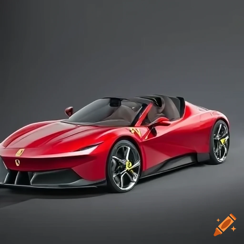 Red Ferrari 180Z Compact Electric Roadster on Craiyon