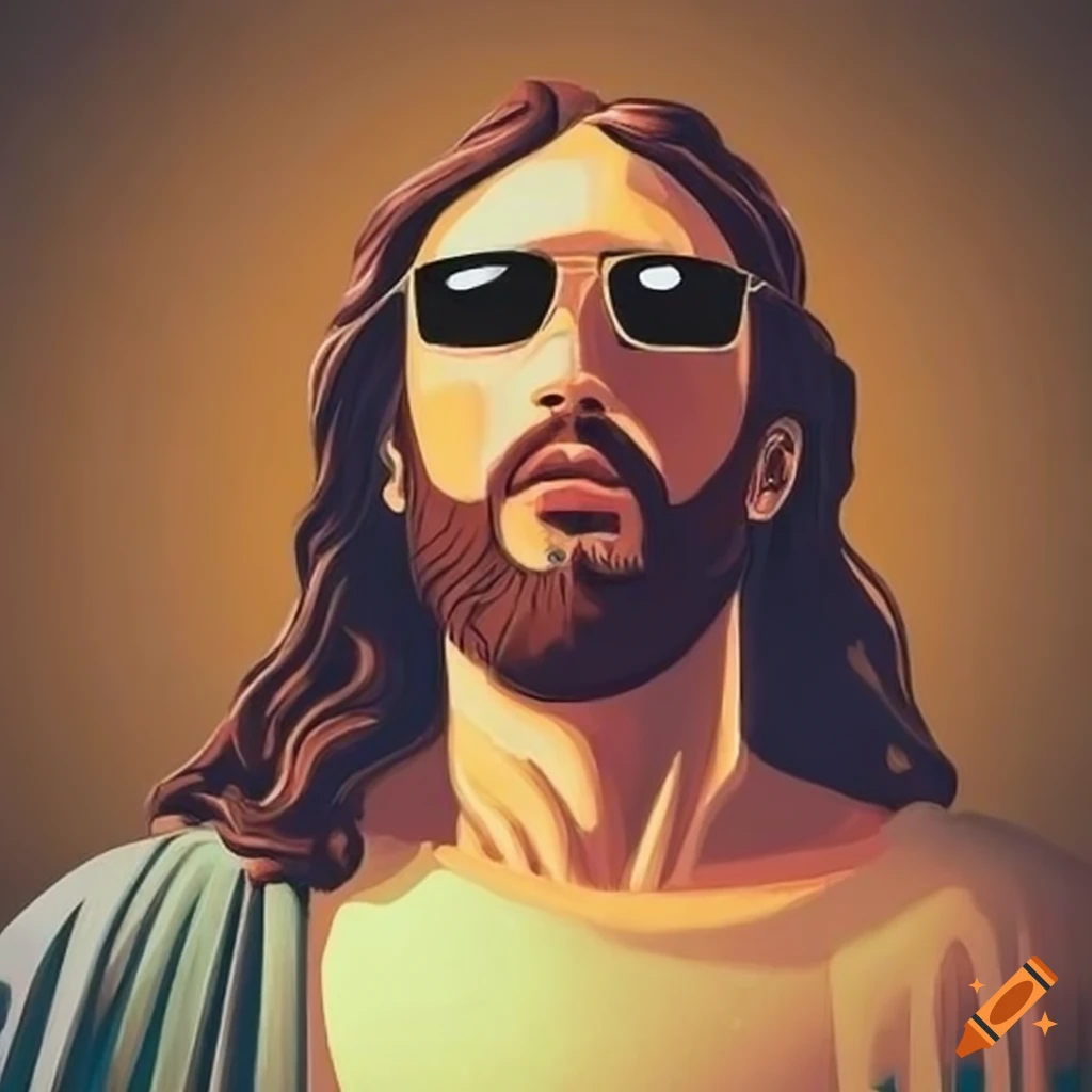 Artistic interpretation of jesus christ with sunglasses on Craiyon
