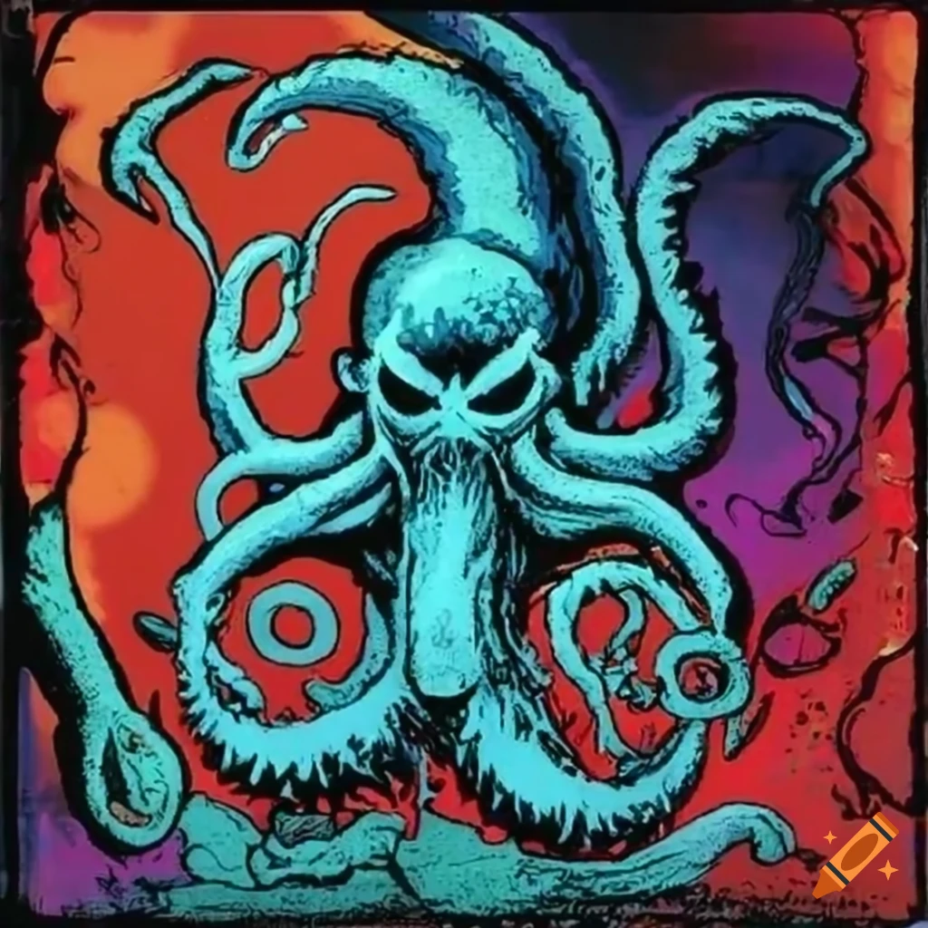 Digital art depicting Cthulhu's punk dream on Craiyon