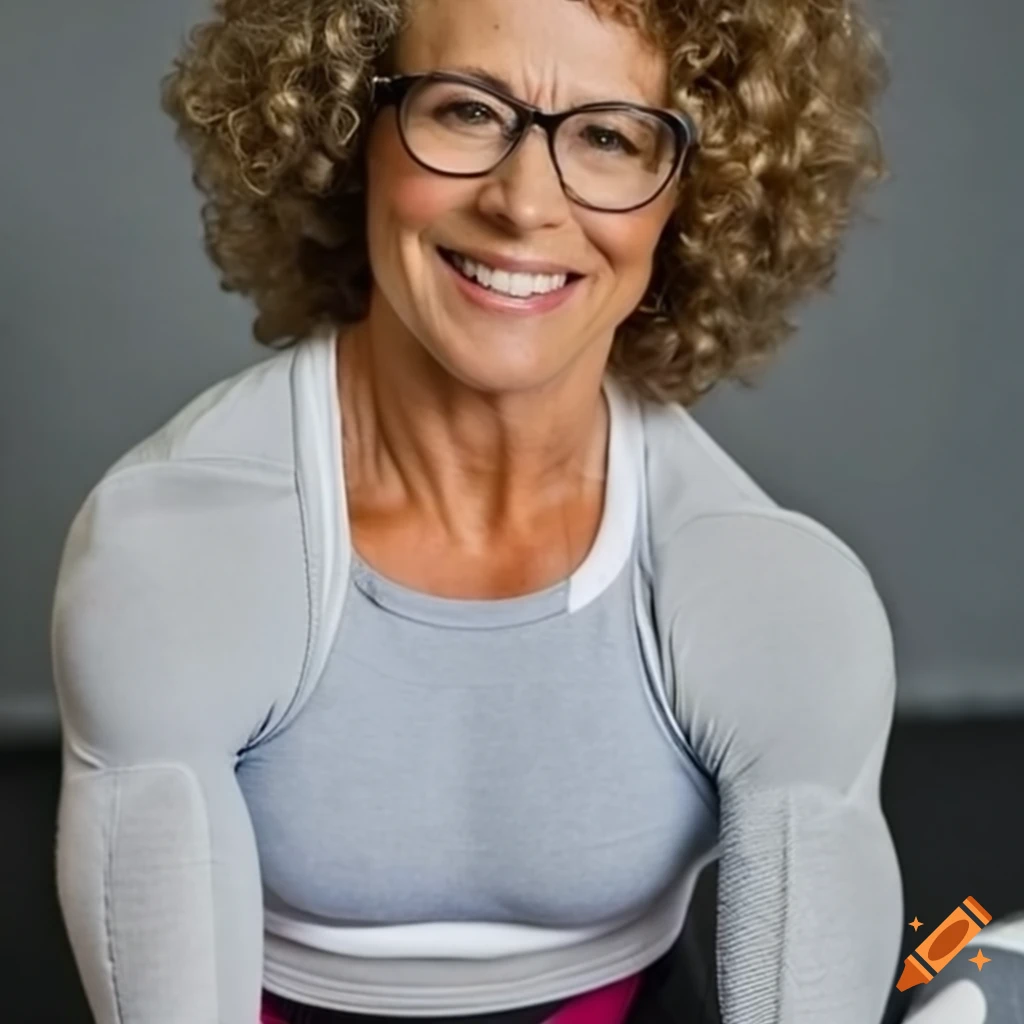 Detailed photo of a mature muscular woman bodybuilder on Craiyon