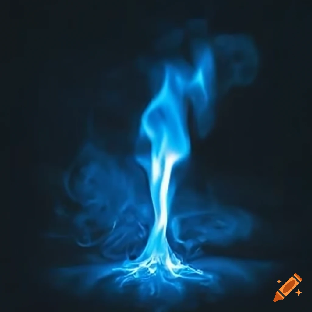 Bright blue flames on Craiyon