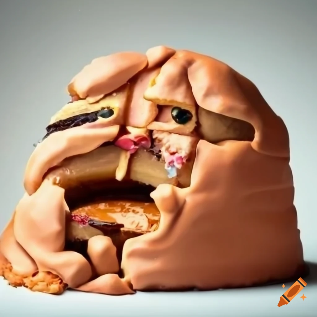 Image of a sad deflated cake on Craiyon