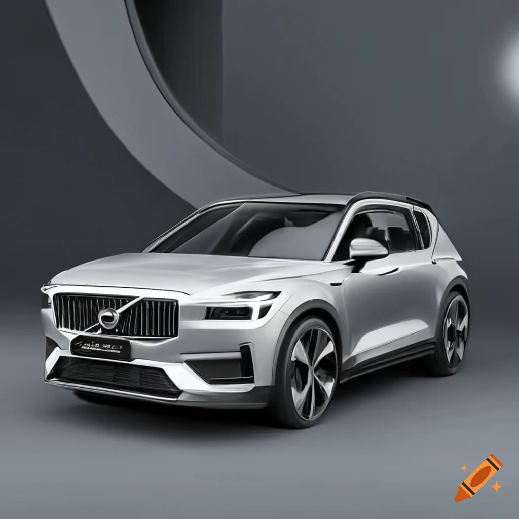 Silver Volvo EZ30 Compact Electric Hot Hatch on Craiyon