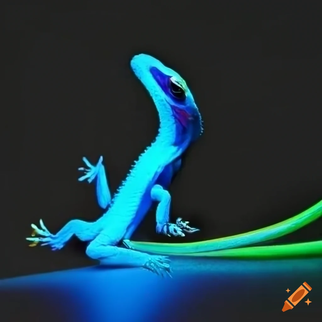 Neon lizard artwork on Craiyon