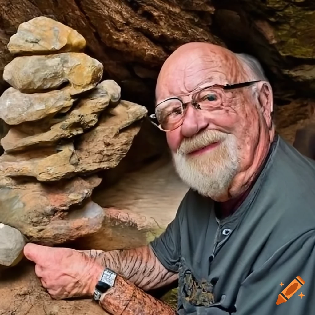 Portrait of an eccentric rock collector from Arkansas on Craiyon
