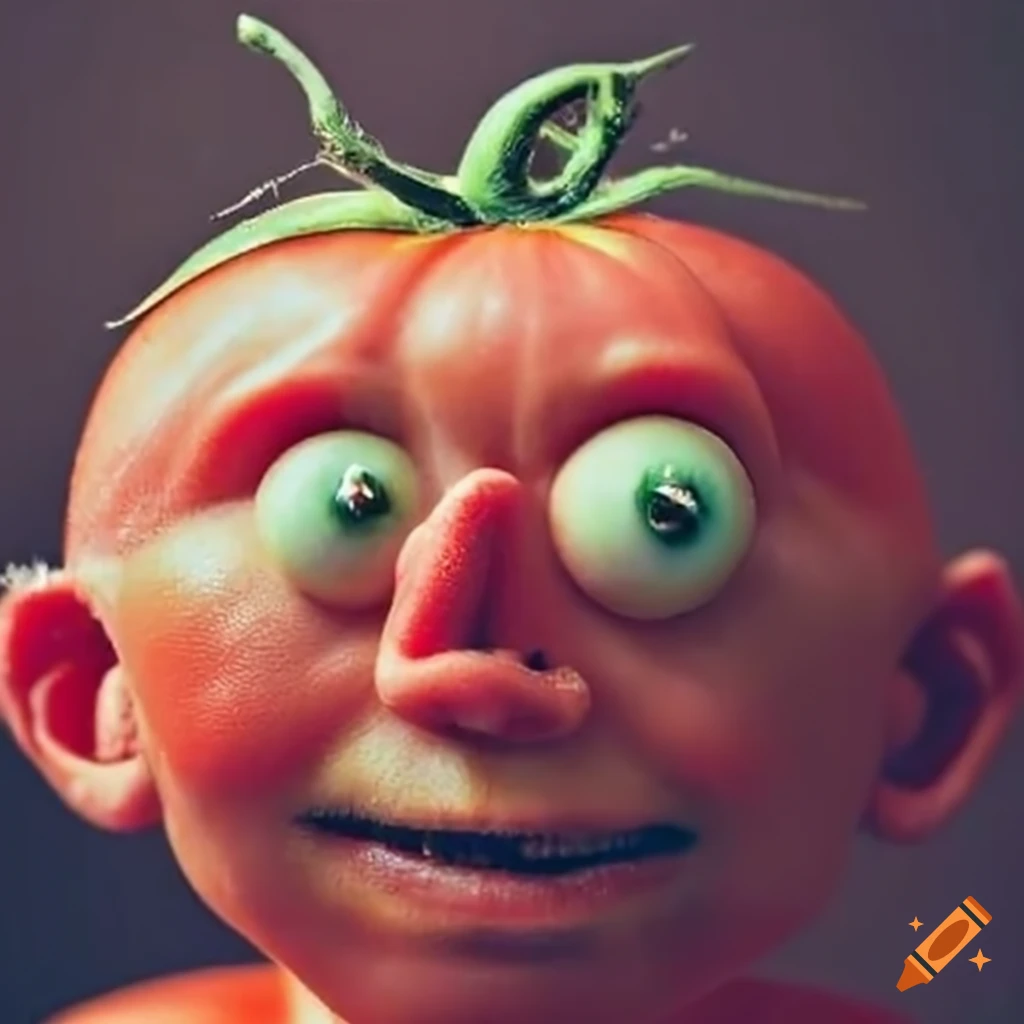 Human version of Bob the Tomato on Craiyon
