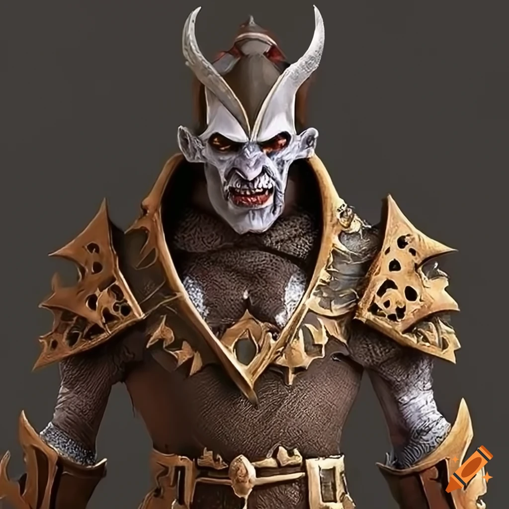 Brown armored knight with sword and gargoyle features on Craiyon