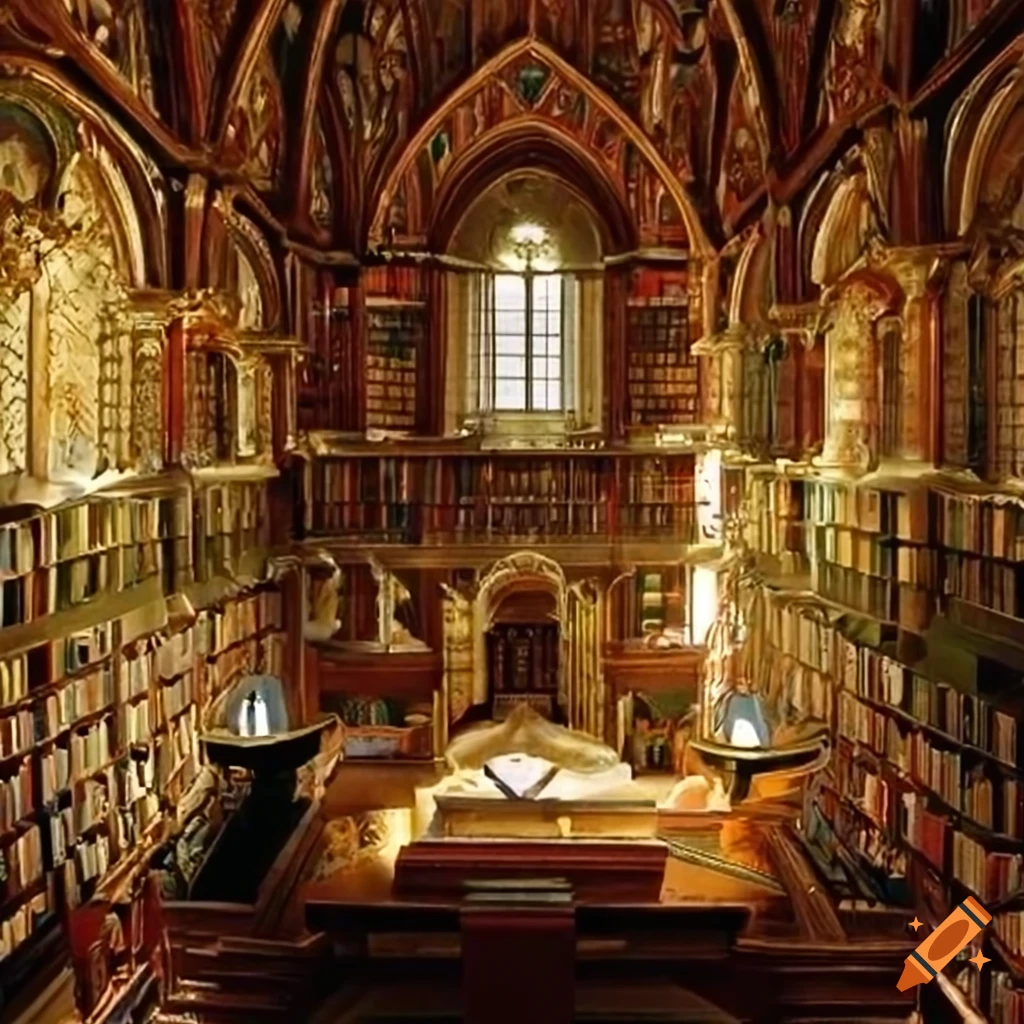 Magical scene of flying books in a library on Craiyon