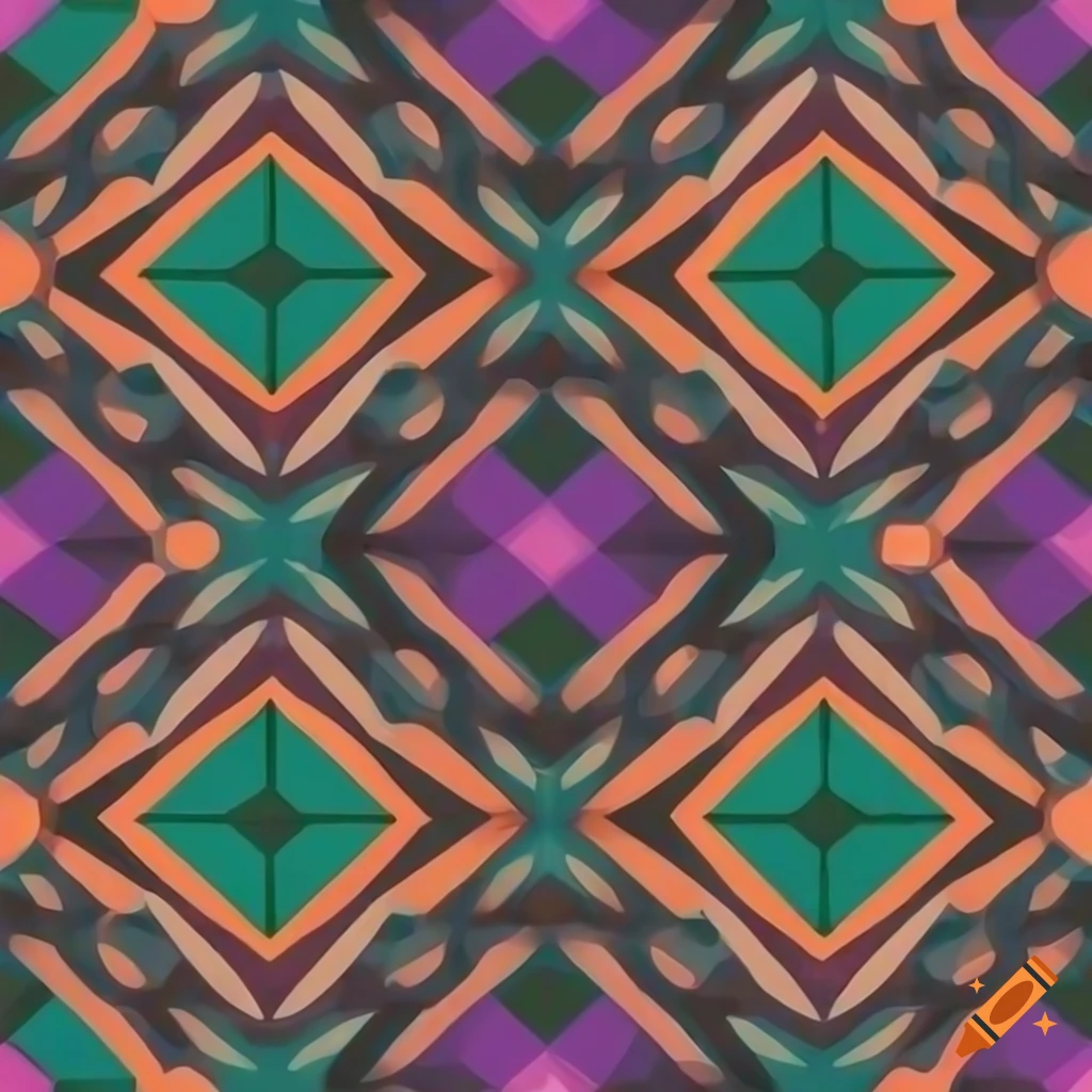 Abstract geometric vector patterns in complementary colors on Craiyon