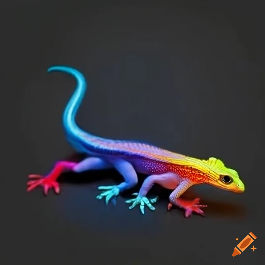 Neon lizard artwork on Craiyon