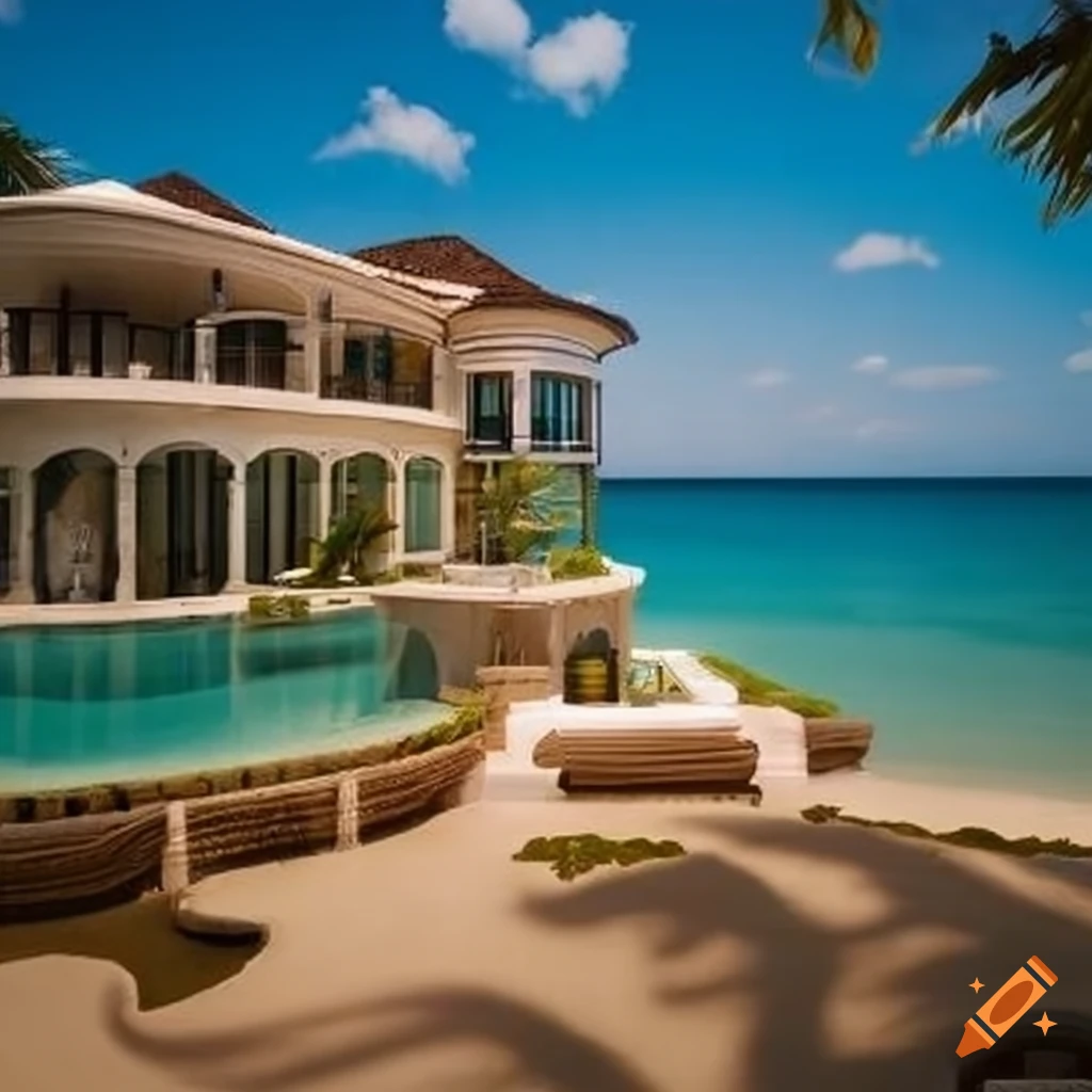 Luxury beach mansion on Craiyon
