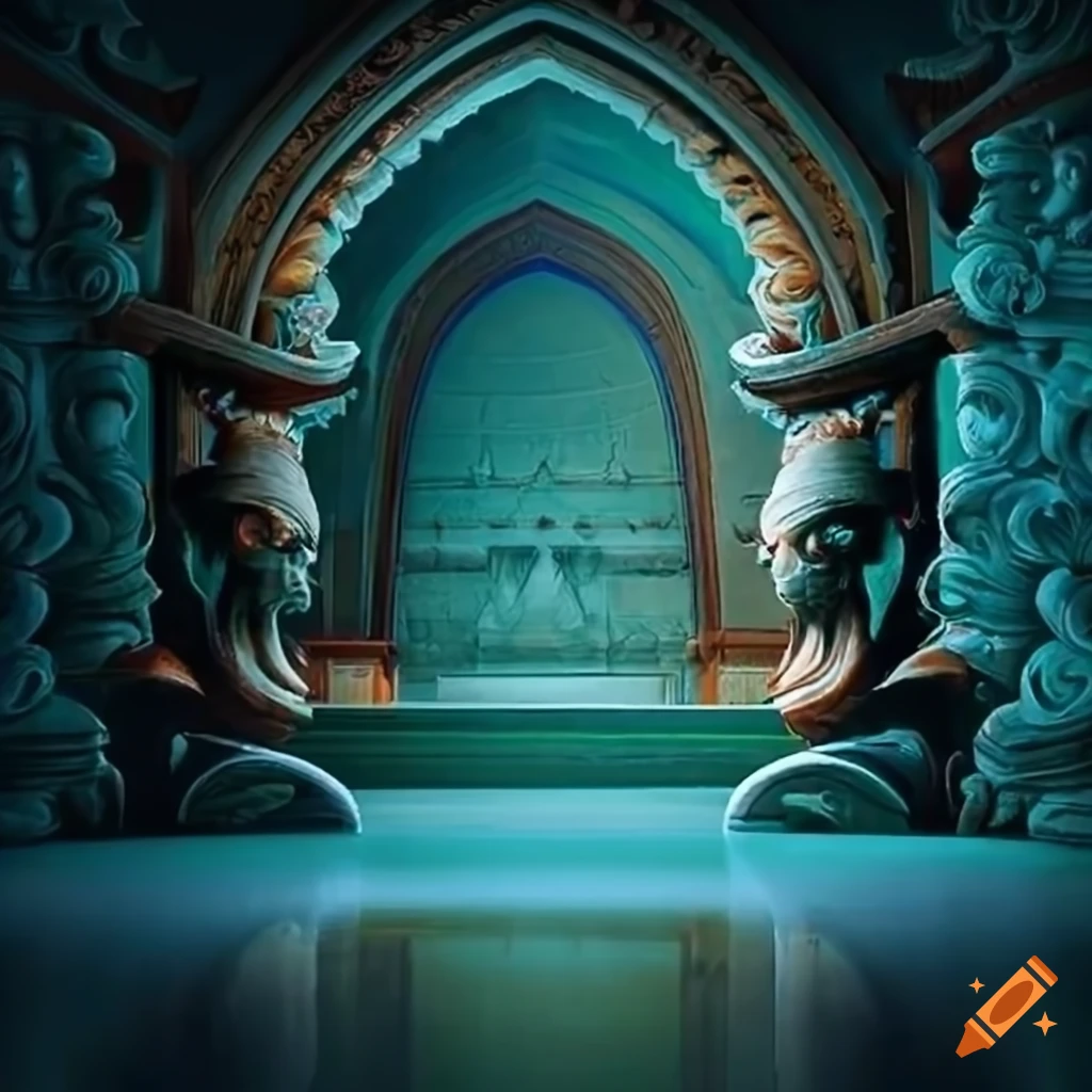 Detailed architectural stave carving in zelda game style on Craiyon