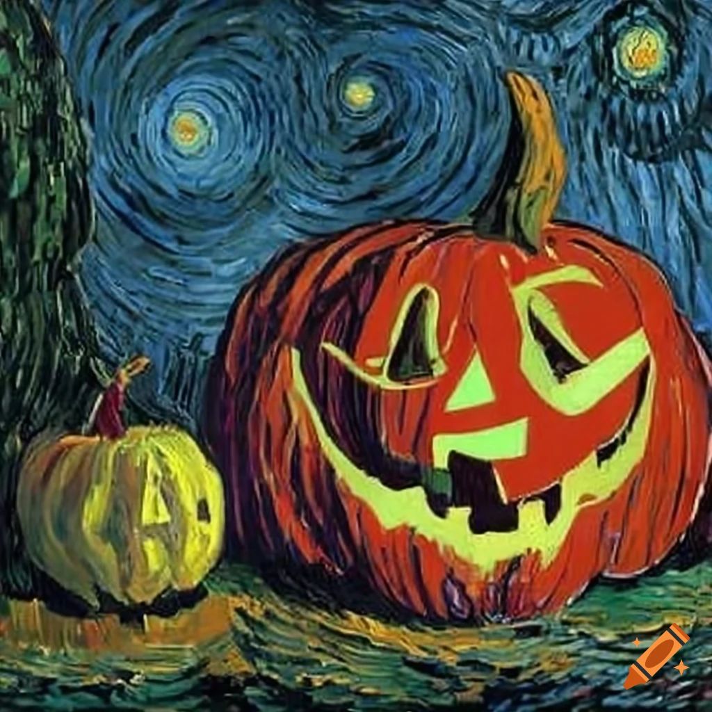 Halloween painting by vincent van gogh on Craiyon