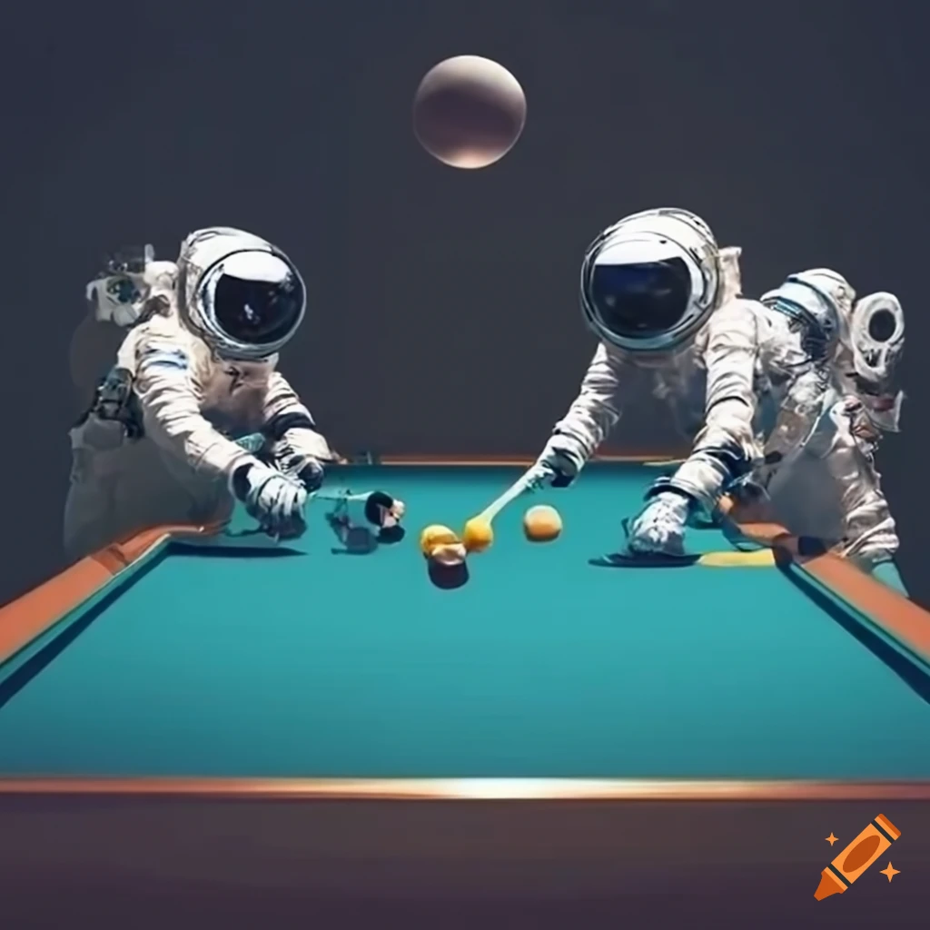 Astronauts playing pool on the moon on Craiyon