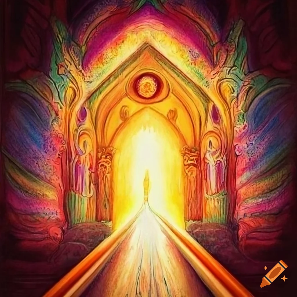 Color pencil sketch of sacred illumination on Craiyon
