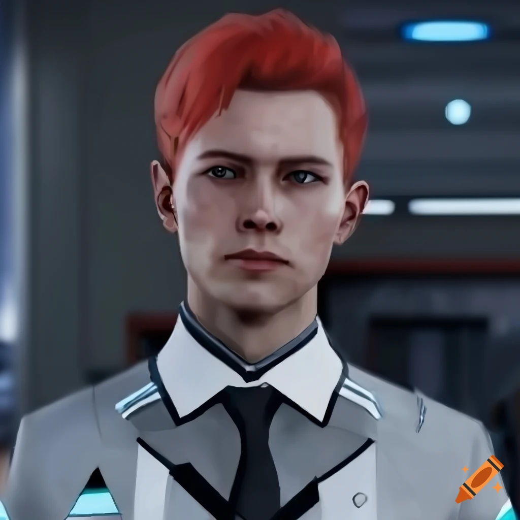 Illustration of an oc character with wavy red hair on Craiyon